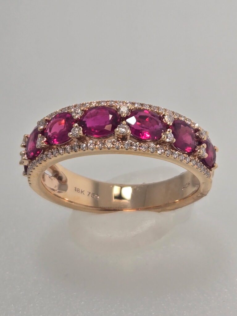 18k Ruby Ring with Diamond Accents - Gold Rush Jewelers